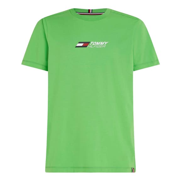 Tommy Hilfiger Essential Big Logo T Shirt hellgrun weiB